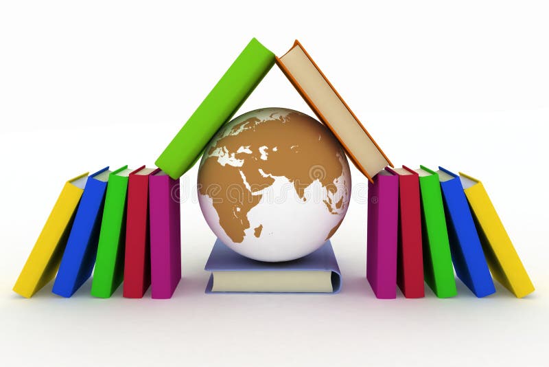 Earth and books stock illustration. Illustration of graphic - 34479751