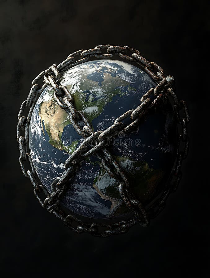 Earth Bound in Chains: a Metaphor for Global Challenges Stock ...