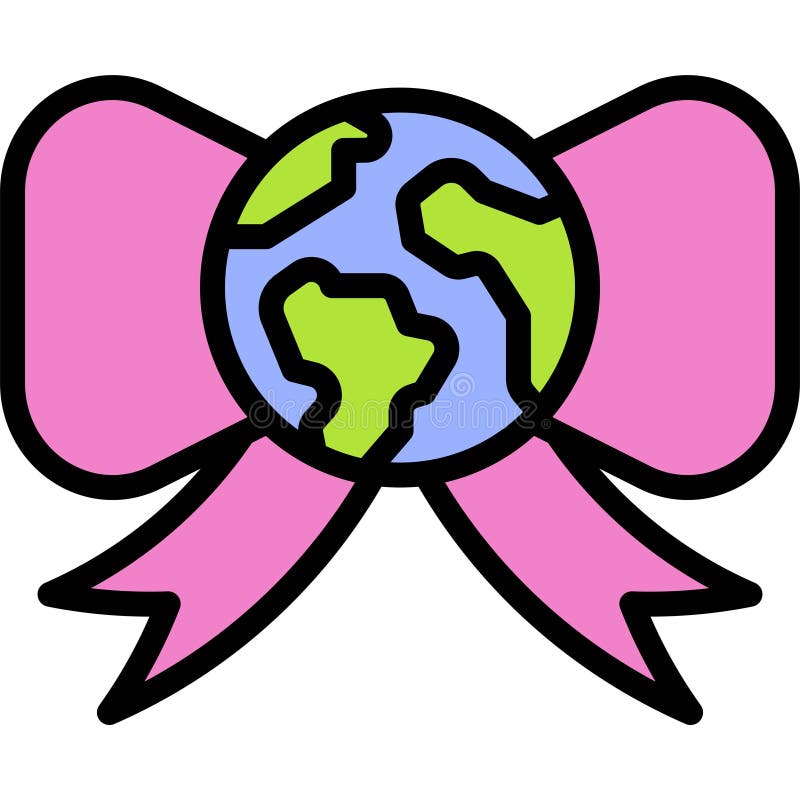 Earth Bow Tie Icon, Earth Day Related Vector Stock Vector ...