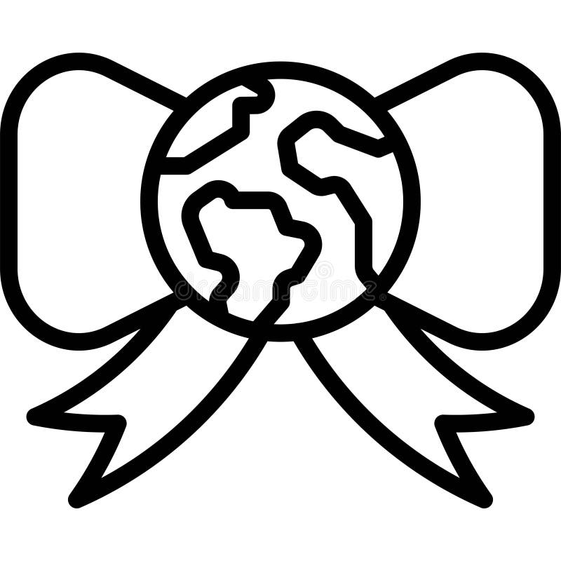 Earth Bow Tie Icon, Earth Day Related Vector Stock Vector ...