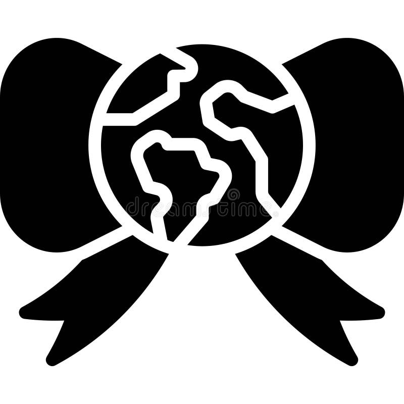Earth Bow Tie Icon, Earth Day Related Vector Stock Vector ...