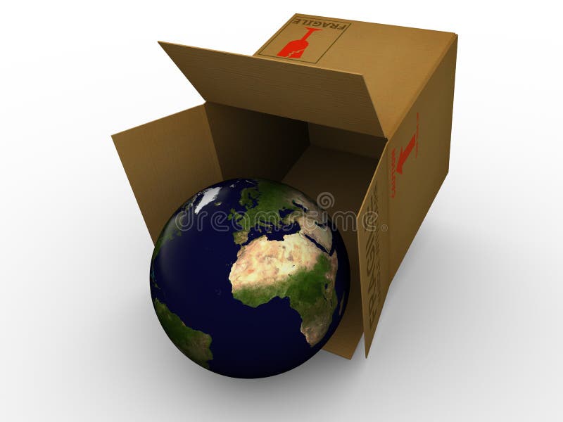 Earth in box stock illustration. Illustration of concept - 12666348