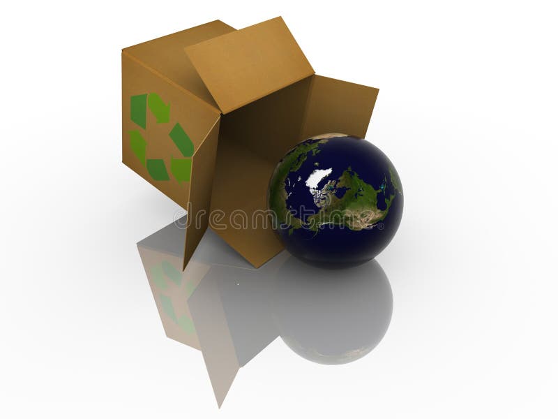 Earth in box stock illustration. Illustration of business - 12726918