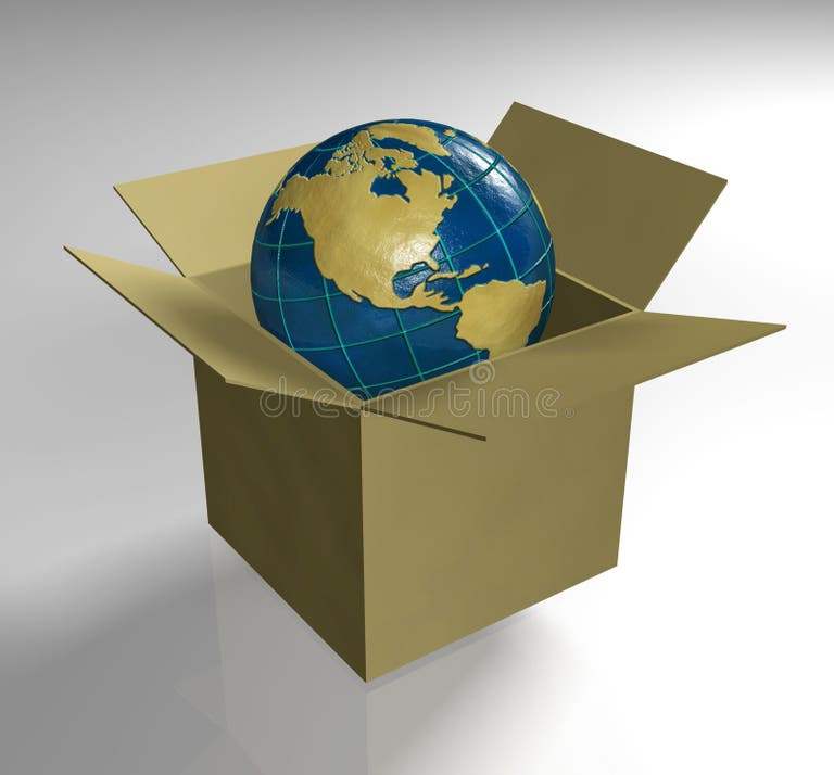 Earth in box stock illustration. Illustration of case, planets - 384186