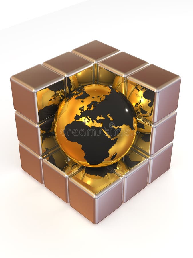 Earth and boxes stock illustration. Illustration of heap - 7932965