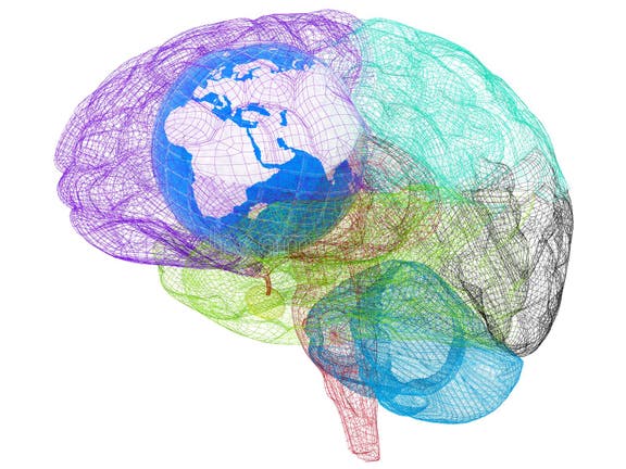 Earth in a brain stock illustration. Illustration of education - 133846408