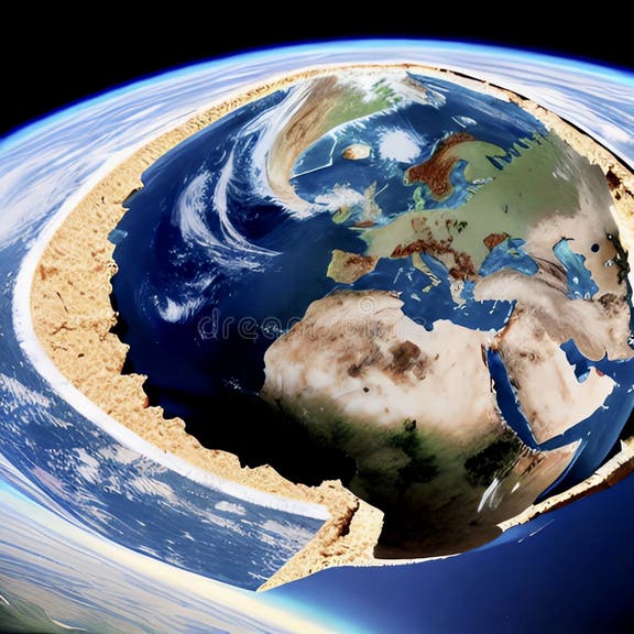 Earth broken into pieces stock illustration. Illustration of ...