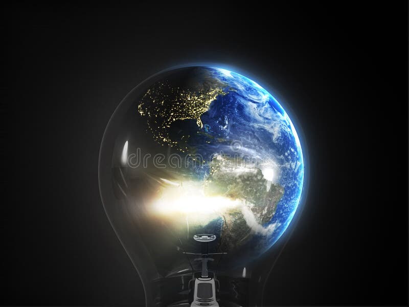 Earth in bulb stock illustration. Illustration of bulb - 8578539