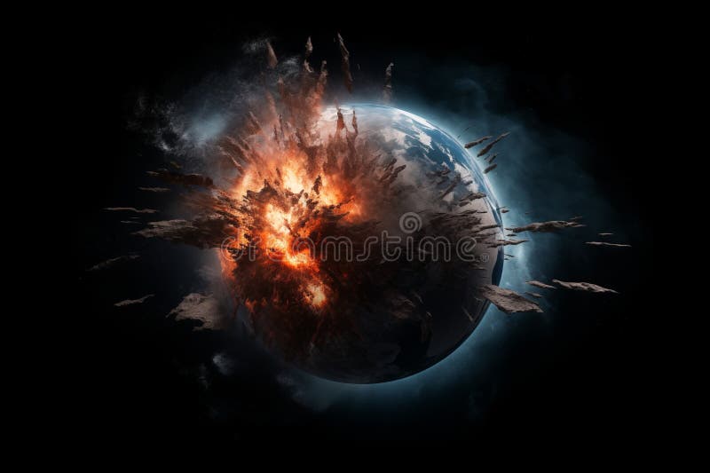 Earth in Burns As Global Catastrophe, Hell. Stock Illustration - Illustration of comet, arctic ...
