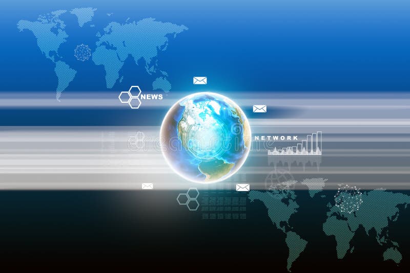 Earth with business words stock illustration. Illustration of blue ...