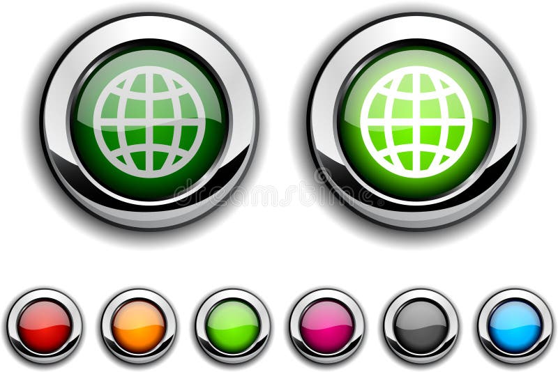 Earth button. stock vector. Illustration of shadow, globe - 13368214