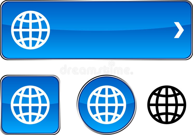 Earth button. stock vector. Illustration of glossy, buttons - 14774390