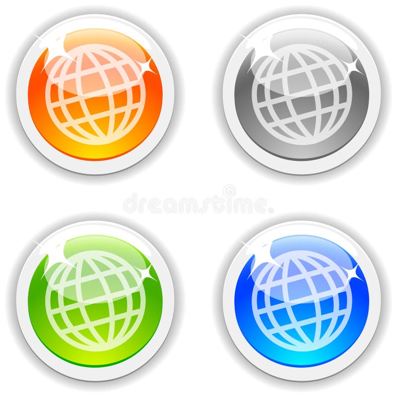 Earth buttons. stock vector. Illustration of decoration - 9166445