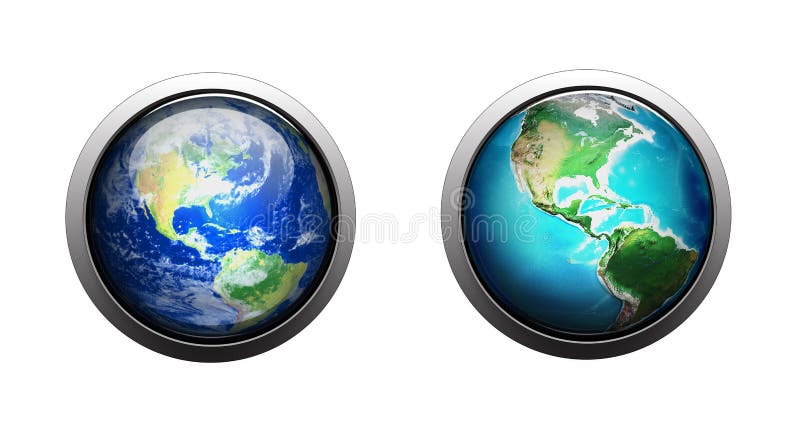 Web Buttons with Earth Globe Stock Vector - Illustration of elements ...