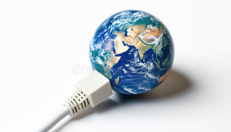 Earth and Cable stock photo. Image of information, data - 352924096