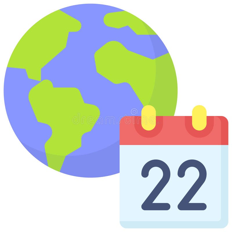 Earth with Calendar Icon, Earth Day Related Vector Stock Vector ...
