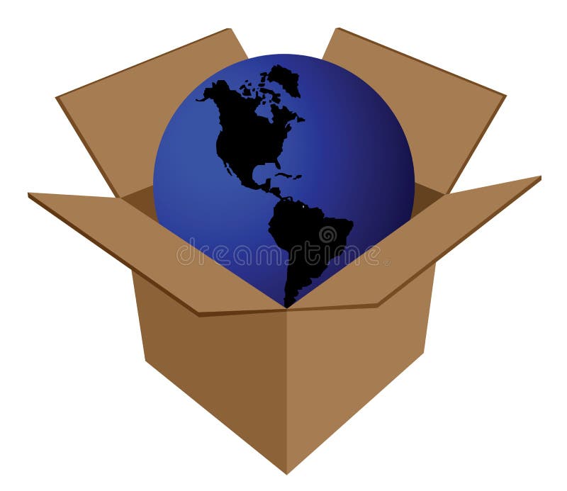 Earth In Cardboard Box Picture. Image: 6499418