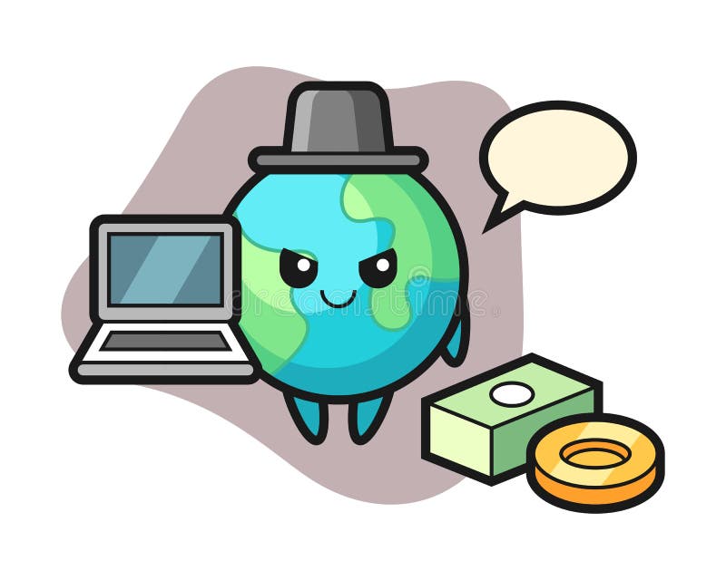 Earth Cartoon Giving the Gift Stock Vector - Illustration of simple ...