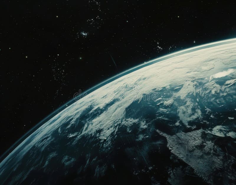 Earth, a Celestial Gem Adorned with Swirling Clouds and the Endless ...