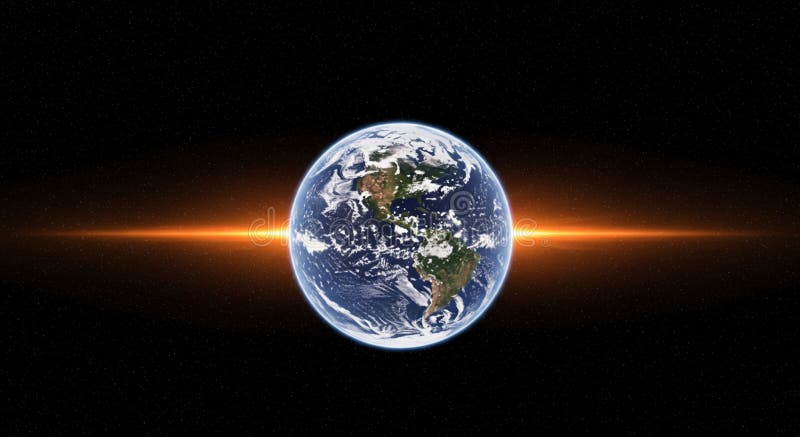 Earth is Centered Against a Black Space Background, Showcasing ...