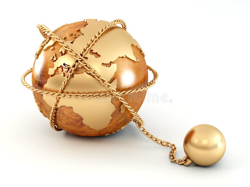 Chain around earth stock illustration. Illustration of secret - 12531025