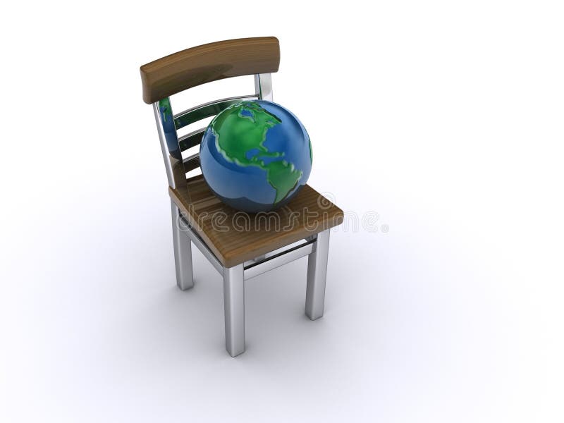 Earth on chair stock illustration. Illustration of risk - 3492337