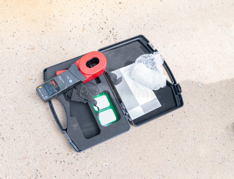 Earth Clamp Tester on Case Box Stock Photo - Image of device, current ...