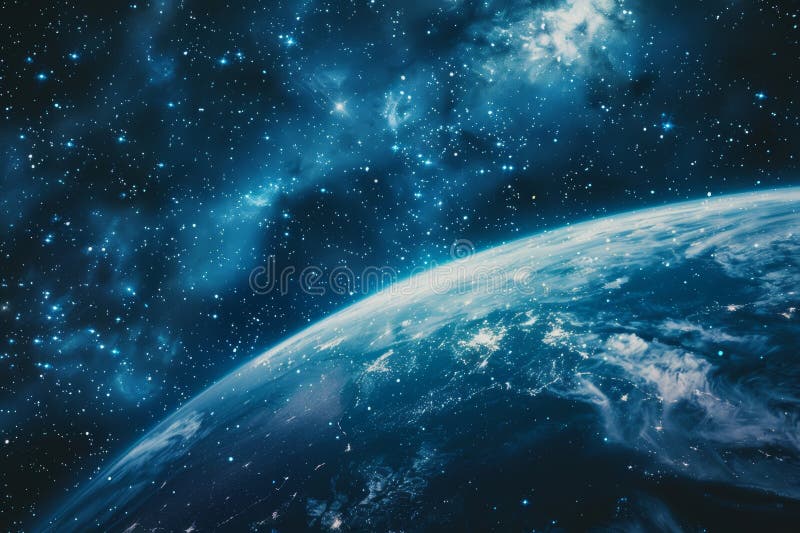Earth Close Up in Space with Stunning Starry Backdrop for Captivating ...