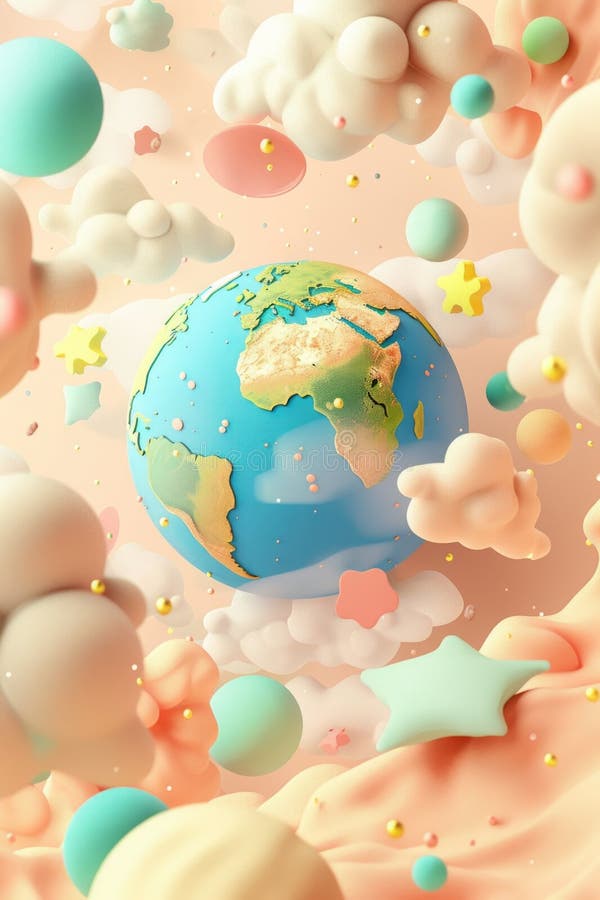 Earth in a Cloud of Colorful Dreams Stock Photo - Image of dream, earth ...