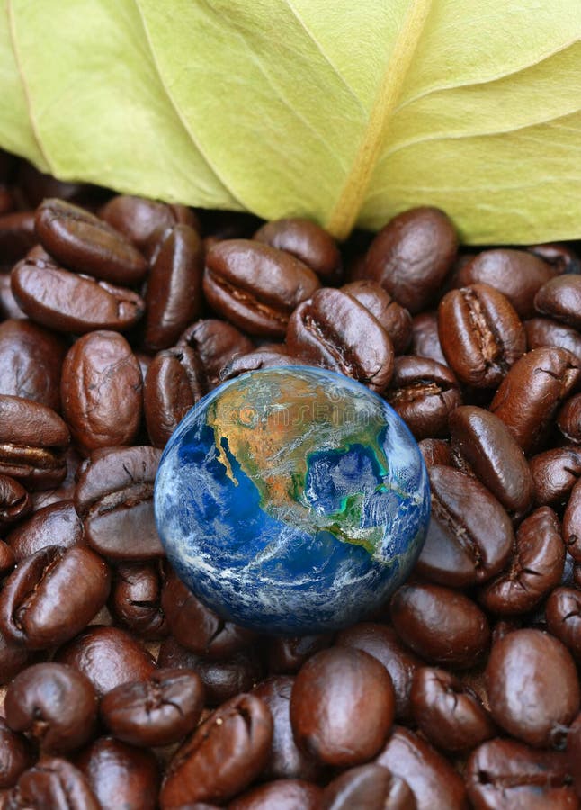 The Earth with Coffee Bean ,including Elements Furnished by NASA Stock ...