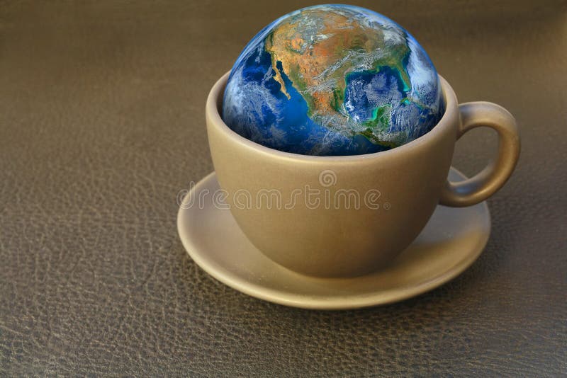 The Earth in Coffee Cup. Elements of this Image Furnished by NAS Stock ...