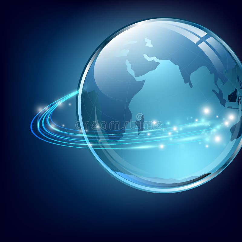 Earth with Communication Digital Fibers Stock Vector - Illustration of ...