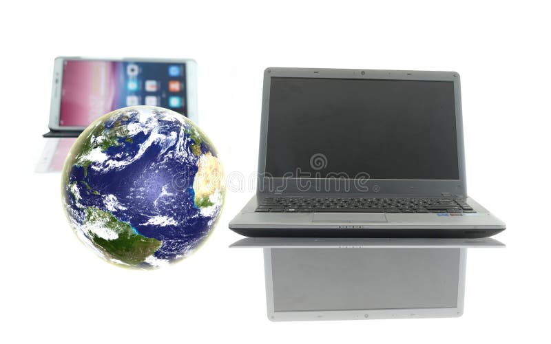 Earth and Computer Notebook Stock Image - Image of world, environmental ...