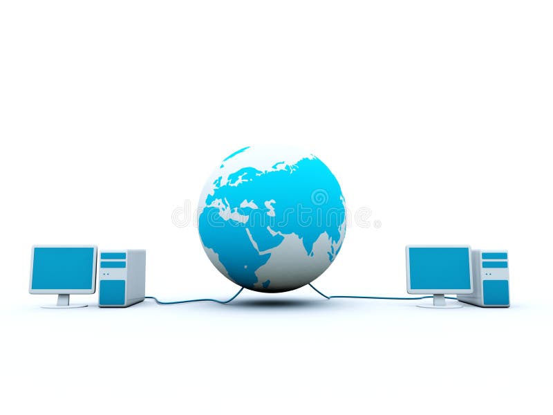 Earth with computers stock illustration. Illustration of white - 12894976