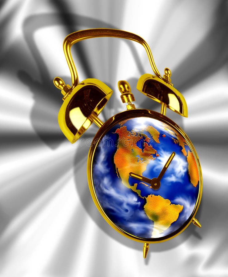 Earth Concept with Alarm Clock, Composite Image Stock Illustration ...