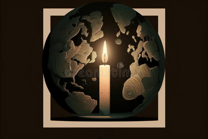 Earth Hour Candle, Created with Generative AI Technology Stock Photo ...