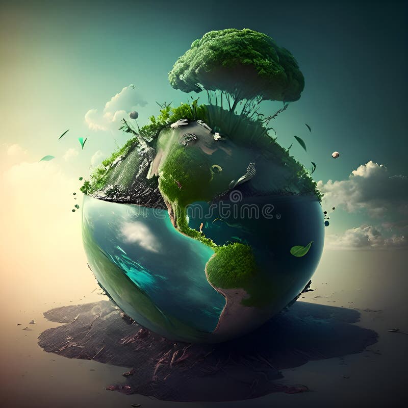 Earth. Conceptual Illustration of Environmental Protection Stock ...