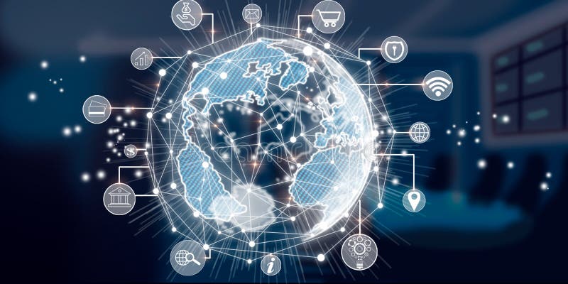 Earth Connected by a Server Connection System Stock Photo - Image of ...