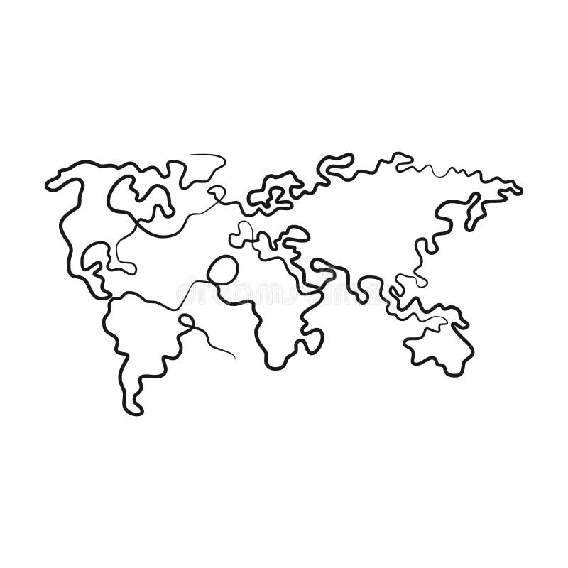 Earth Continuous One Line Drawing Vector Illustration Stock Vector ...