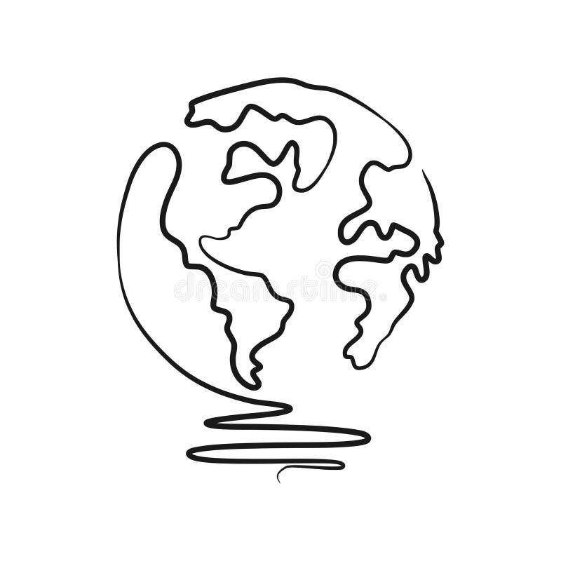 Earth Continuous One Line Drawing Vector Illustration Stock Vector ... Earth Continuous One Line Drawing Vector Illustration Stock Vector ...