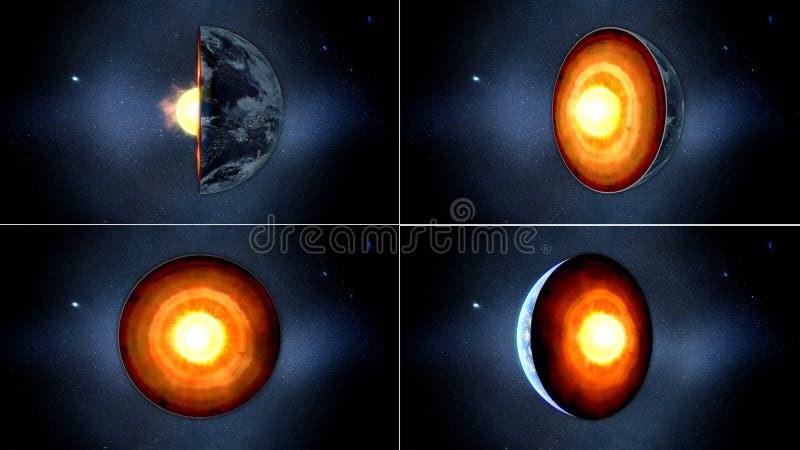 Earth Core. Inner Structure with Geological Layers Stock Image - Image ...