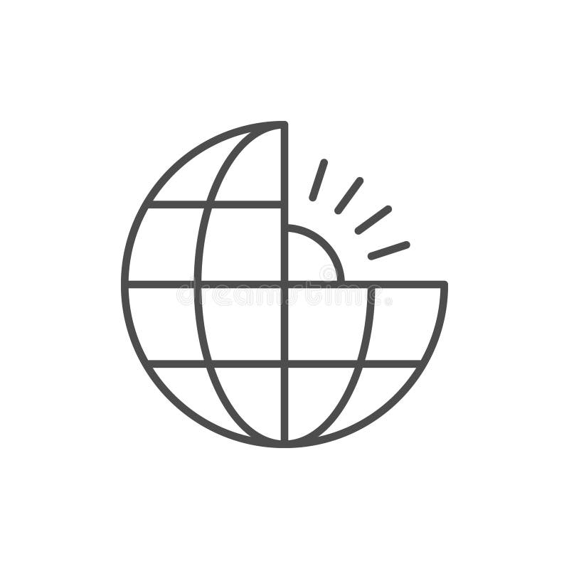 Earth Core Line Outline Icon Stock Vector - Illustration of geography ...