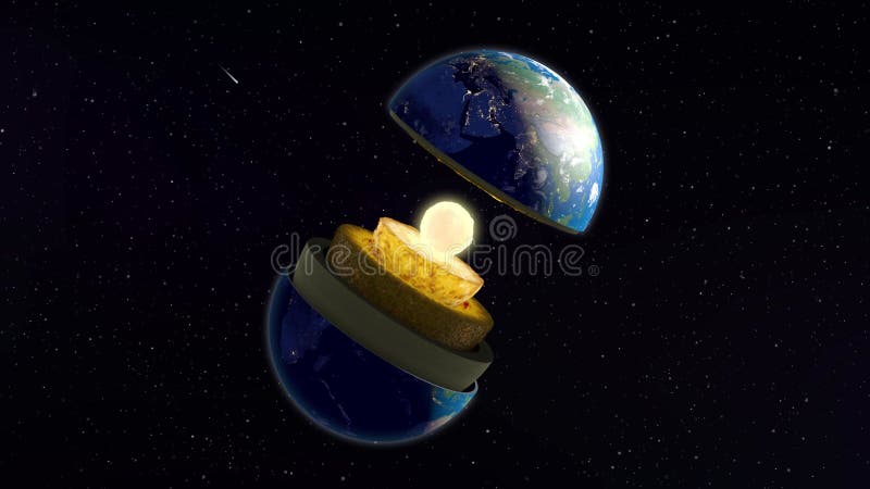 Earth Core. Inner Structure with Geological Layers Stock Footage ...