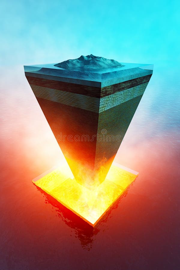 Earth Core Structure Cross-section Stock Illustration - Illustration of ...