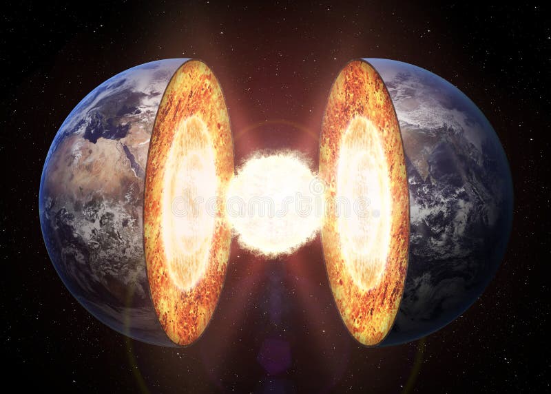 Earth S Core, Section Layers Earth and Sky Stock Illustration ...