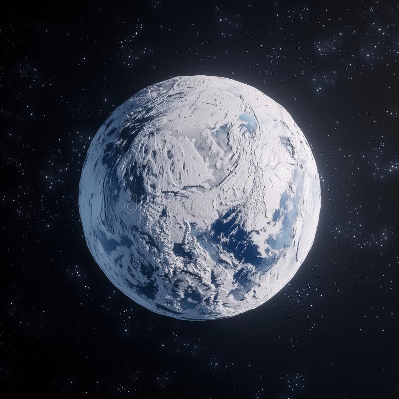 Earth Covered in Ice, Global Warming Effect, Cryogenian Period Stock ...