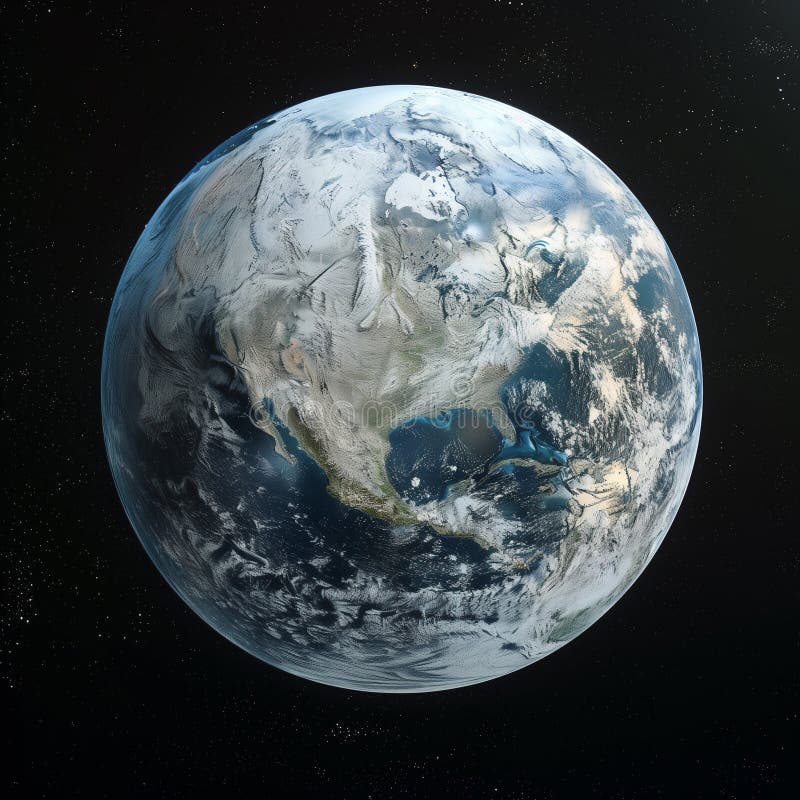 Earth Covered in Ice, Global Warming Effect, Cryogenian Period Stock ...