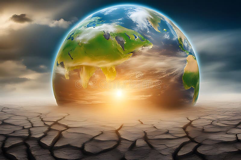 Earth in Crisis: Climate Change and Our Dying Planet Stock Illustration ...