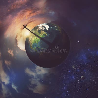 Christian Cross Planet Earth Stock Illustrations – 103 Christian Cross ...