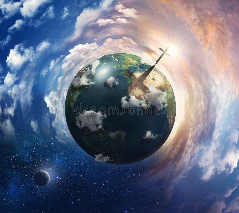Heaven Cross Earth Religion God Stock Image - Image of depiction ...